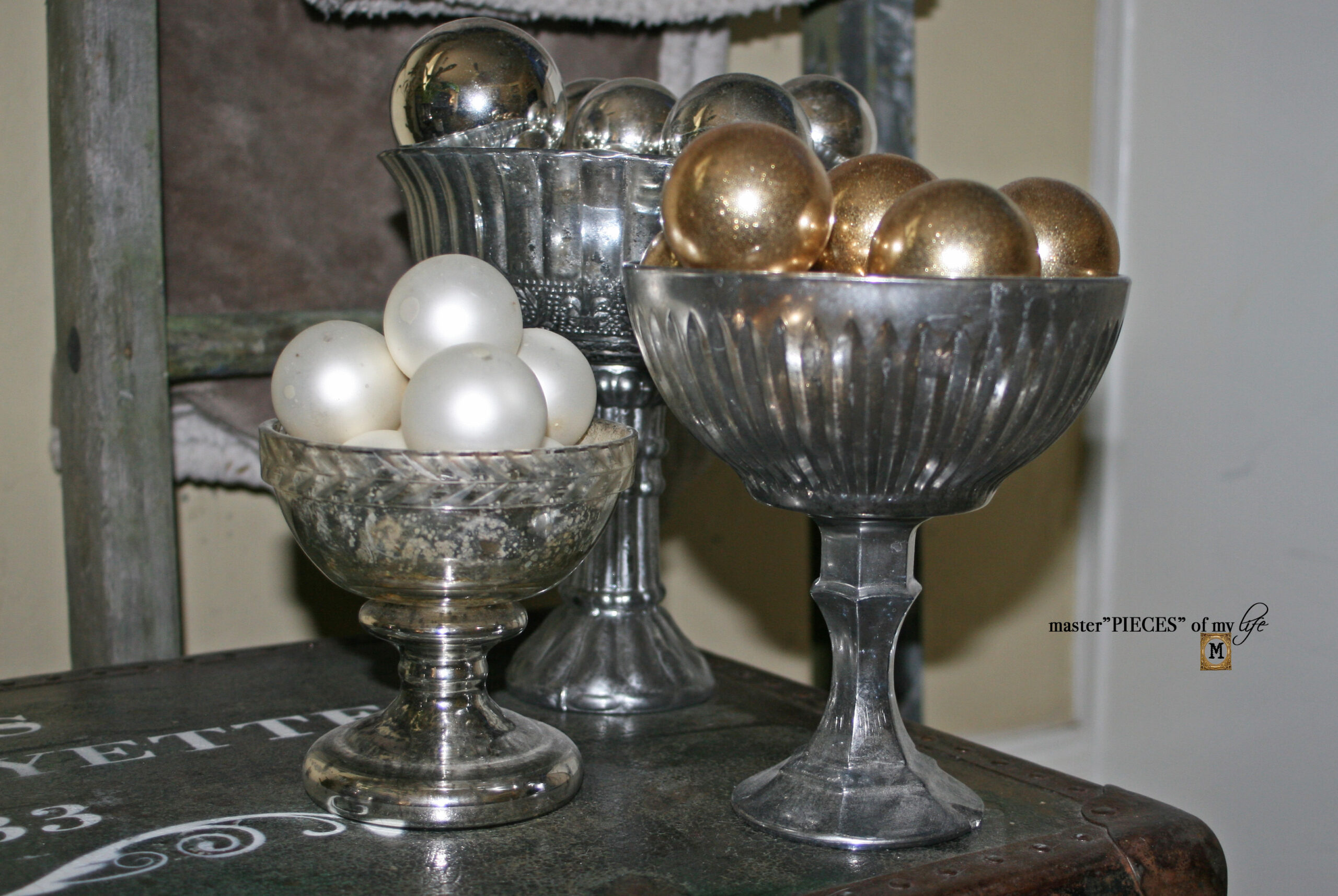 mercury glass tabletop ideas - Master"Pieces" of my Life