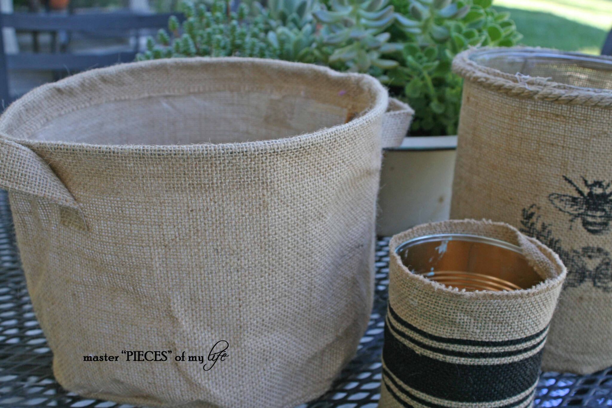 burlap container gardening DIY - Master"Pieces" of my Life