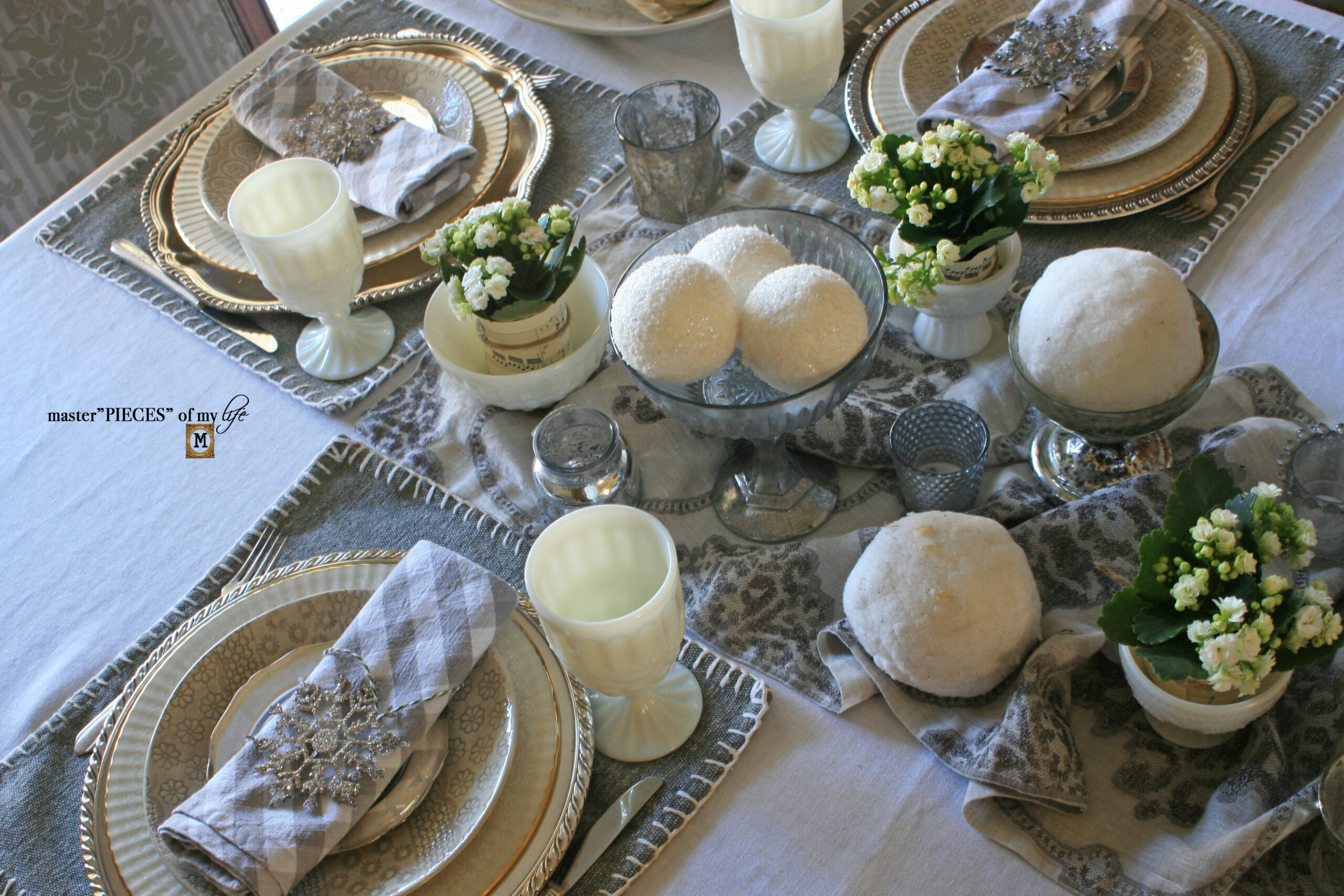 Winter Blues Table Styling - Master"Pieces" of my Life