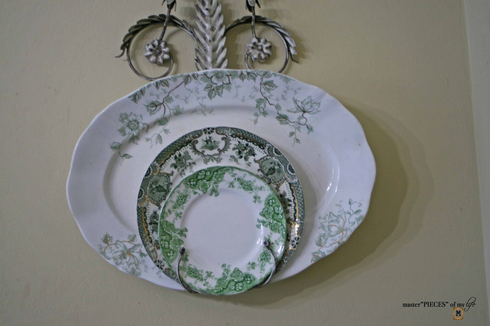 thrifted green transferware goodies - Master"Pieces" of my Life