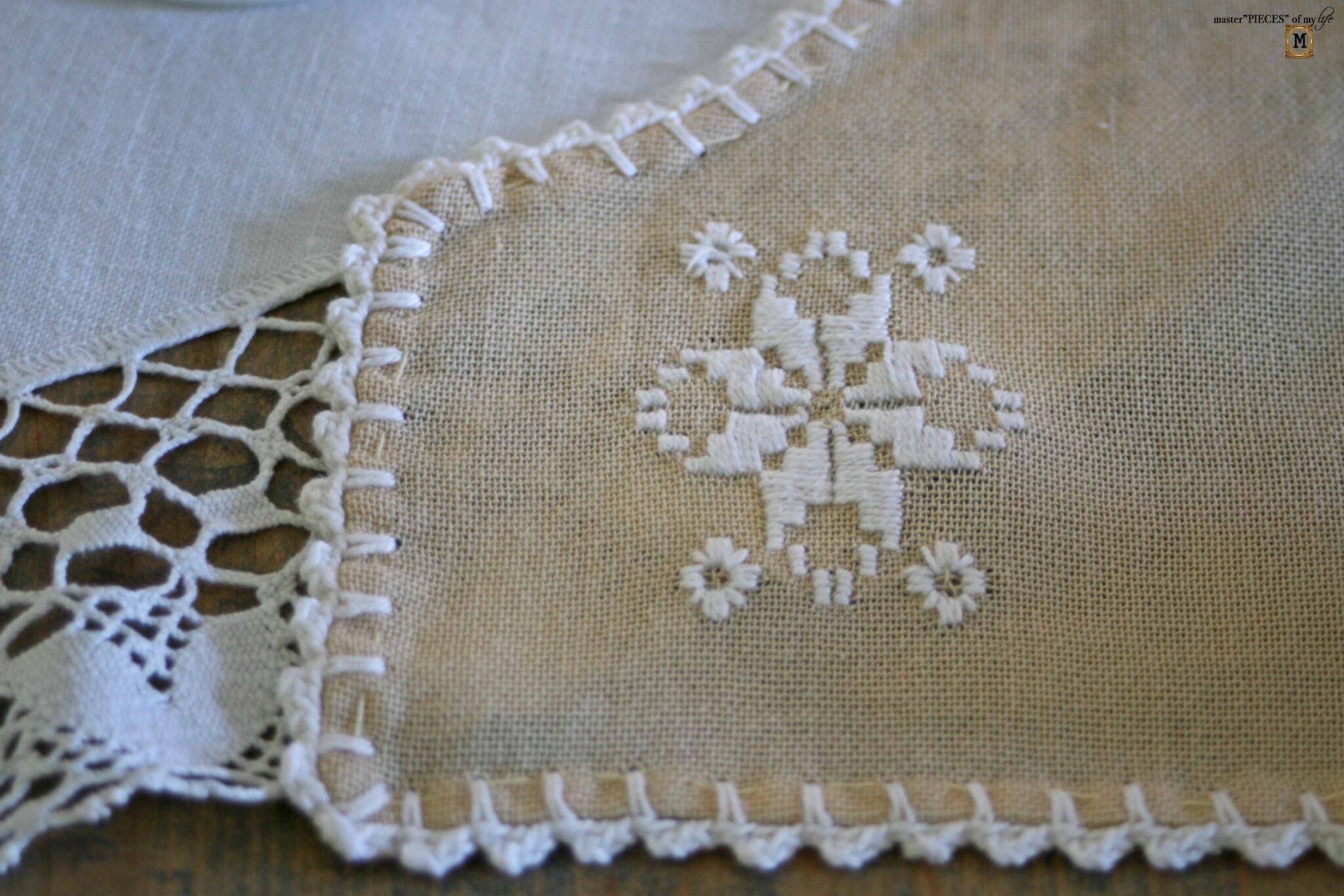 thrifted goodies - using vintage linen pieces to make a table runner ...