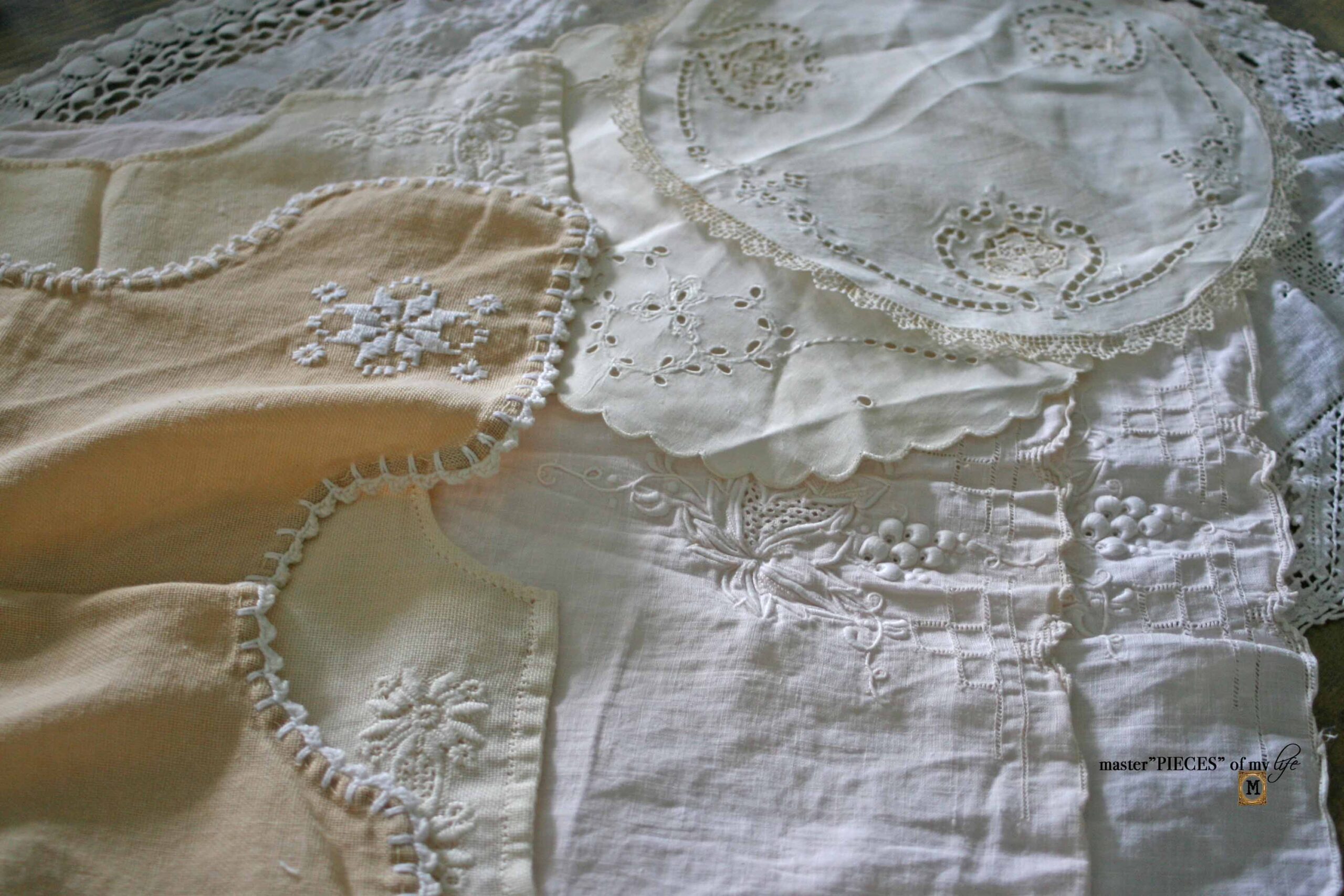 thrifted goodies - using vintage linen pieces to make a table runner ...