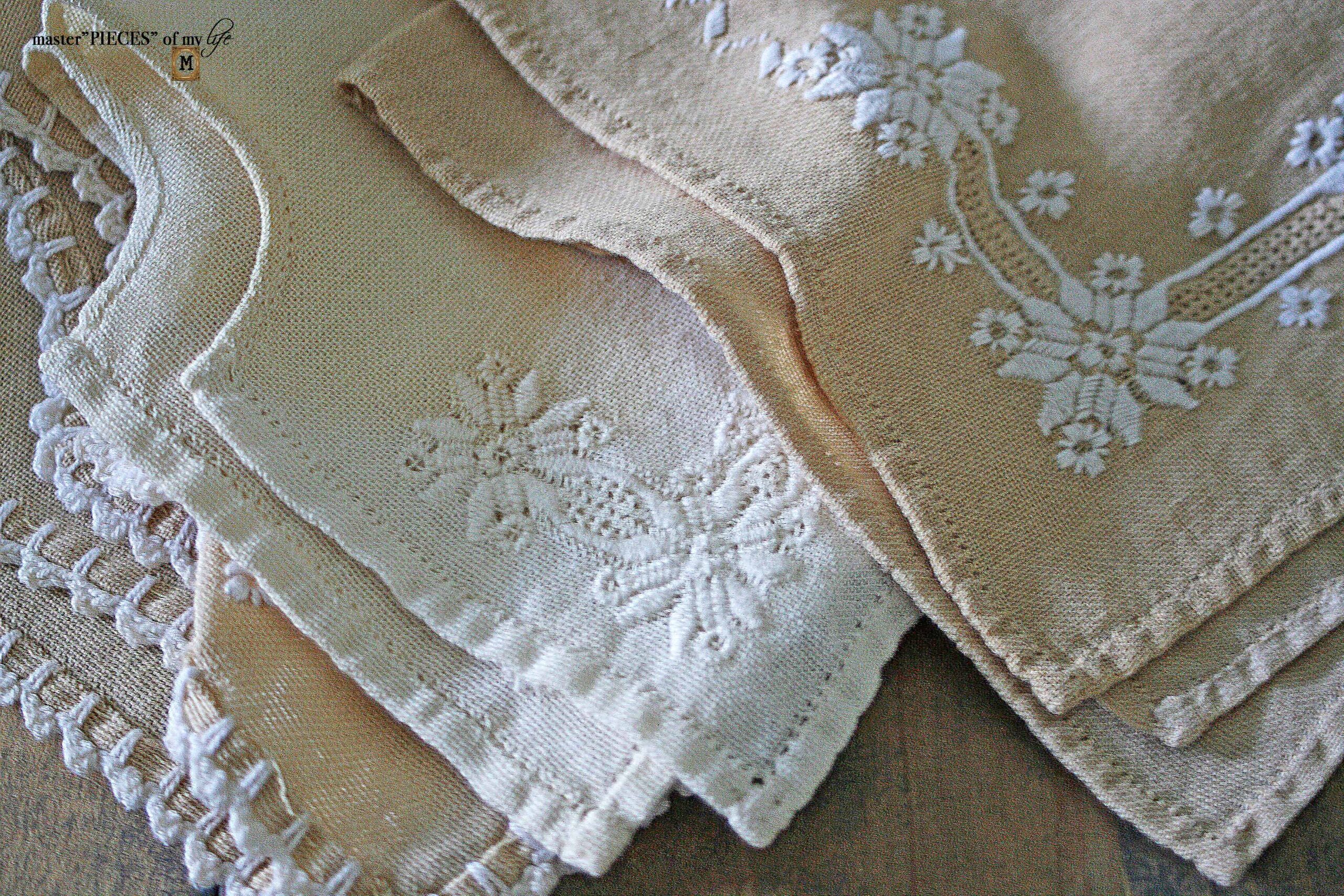thrifted goodies - using vintage linen pieces to make a table runner ...