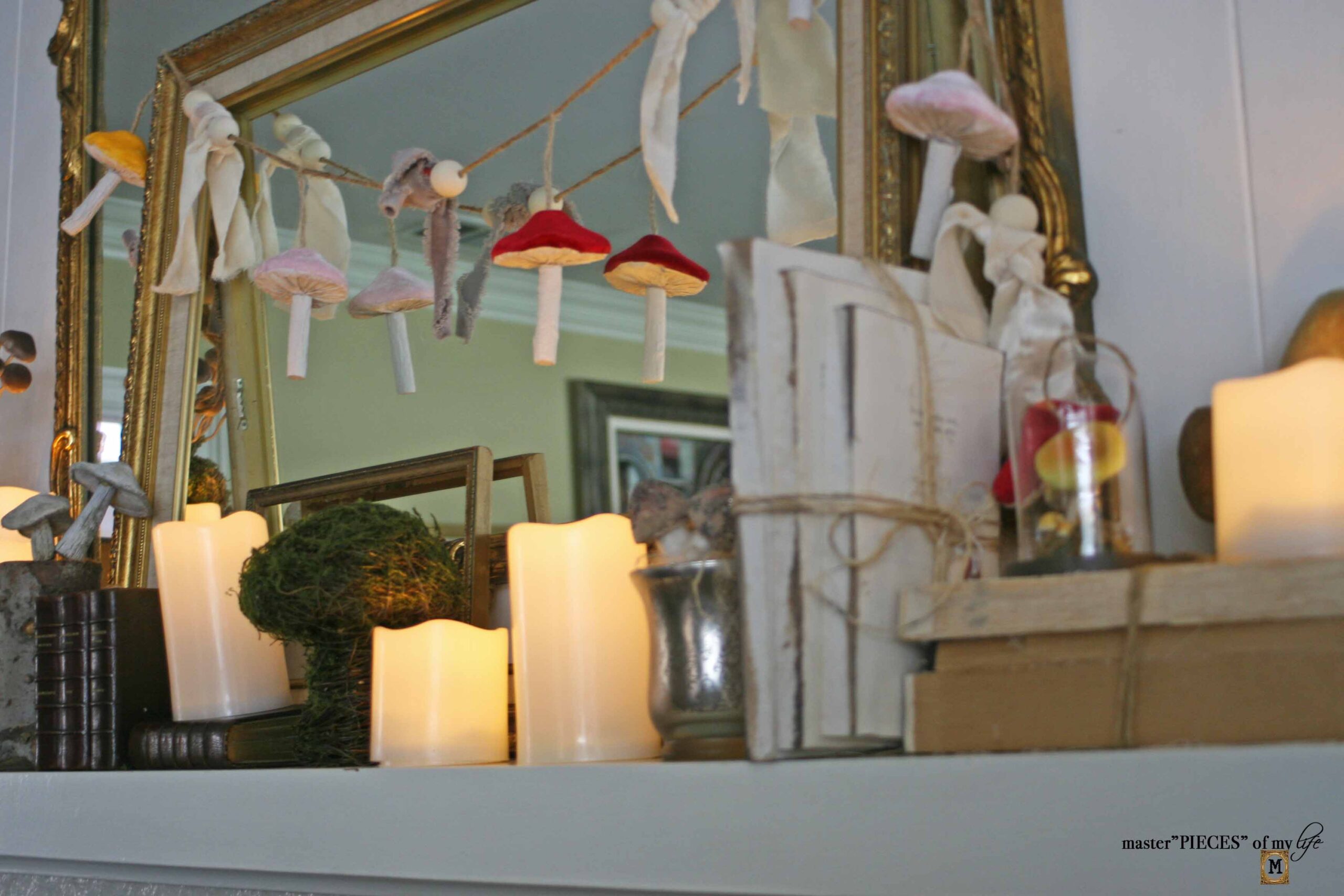 mantel styling inspired by mushroom fancy - Master"Pieces" of my Life