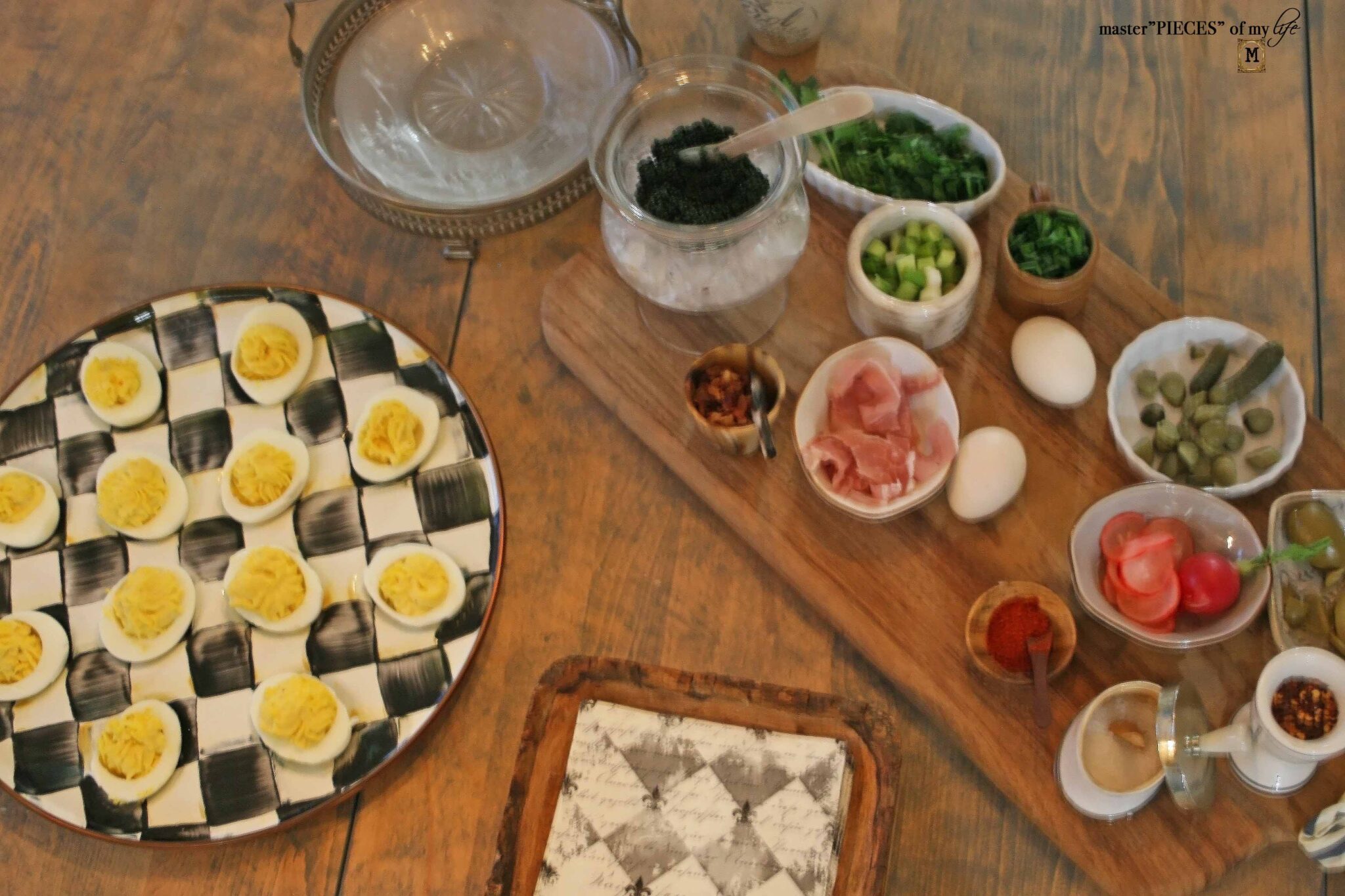 how to create a deviled egg garnish board - Master"Pieces" of my Life