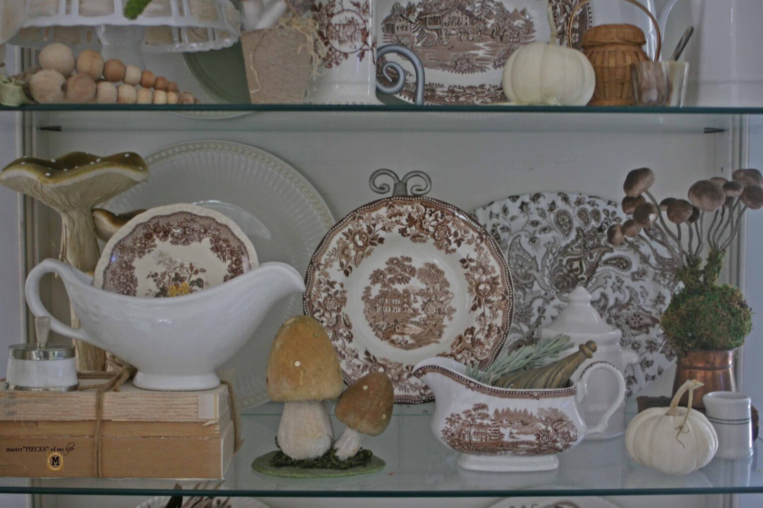 Thrifted Goodies - Using Vintage Brown Transfer ware for Fall Decor ...