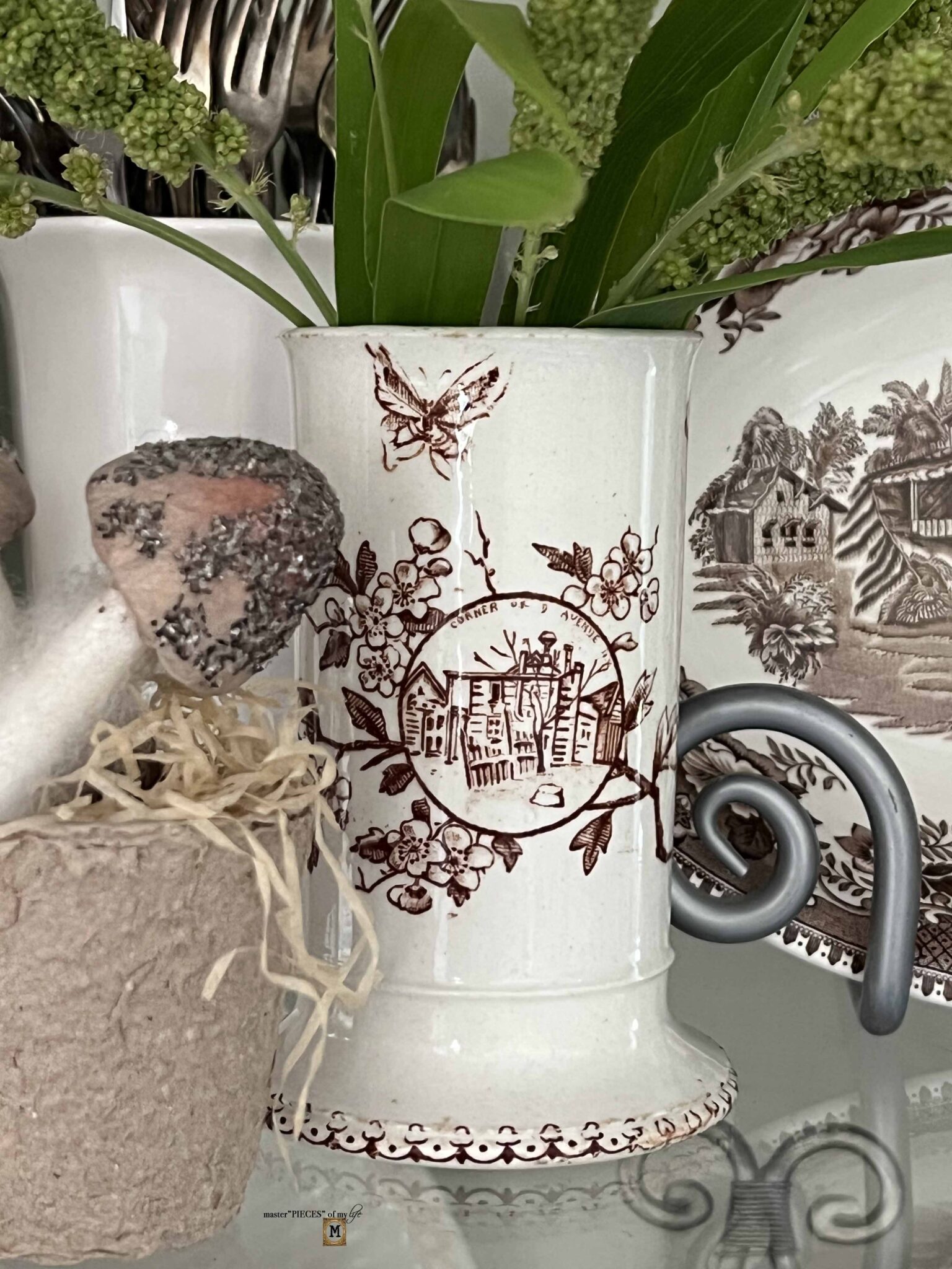 Thrifted Goodies - Using Vintage Brown Transfer ware for Fall Decor ...