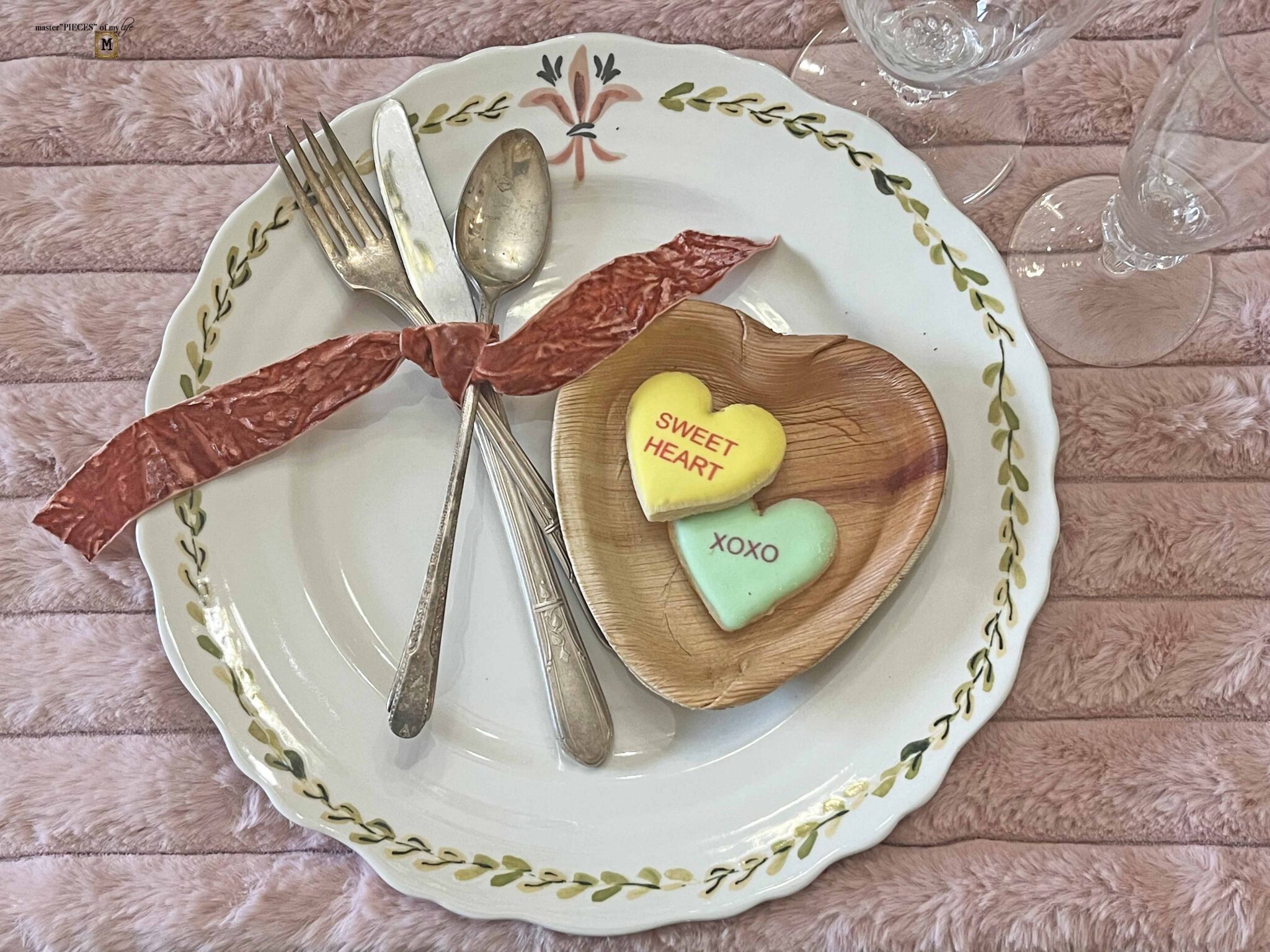 Valentine's Day Table with Heart Topiary DIY Place Cards - Master ...