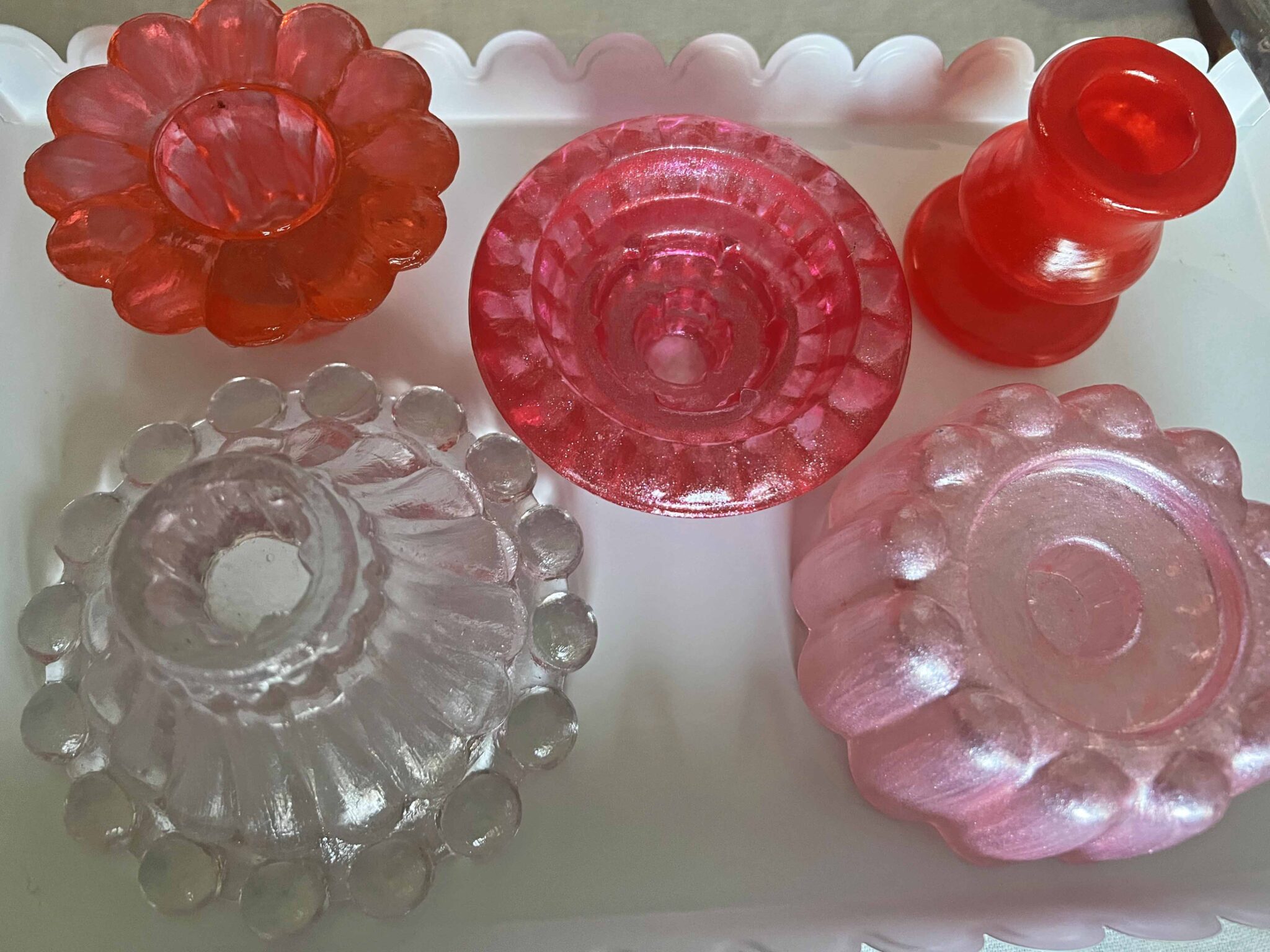 Festive Holiday Stained Thrifted Glass Candle Holders DIY - Master ...